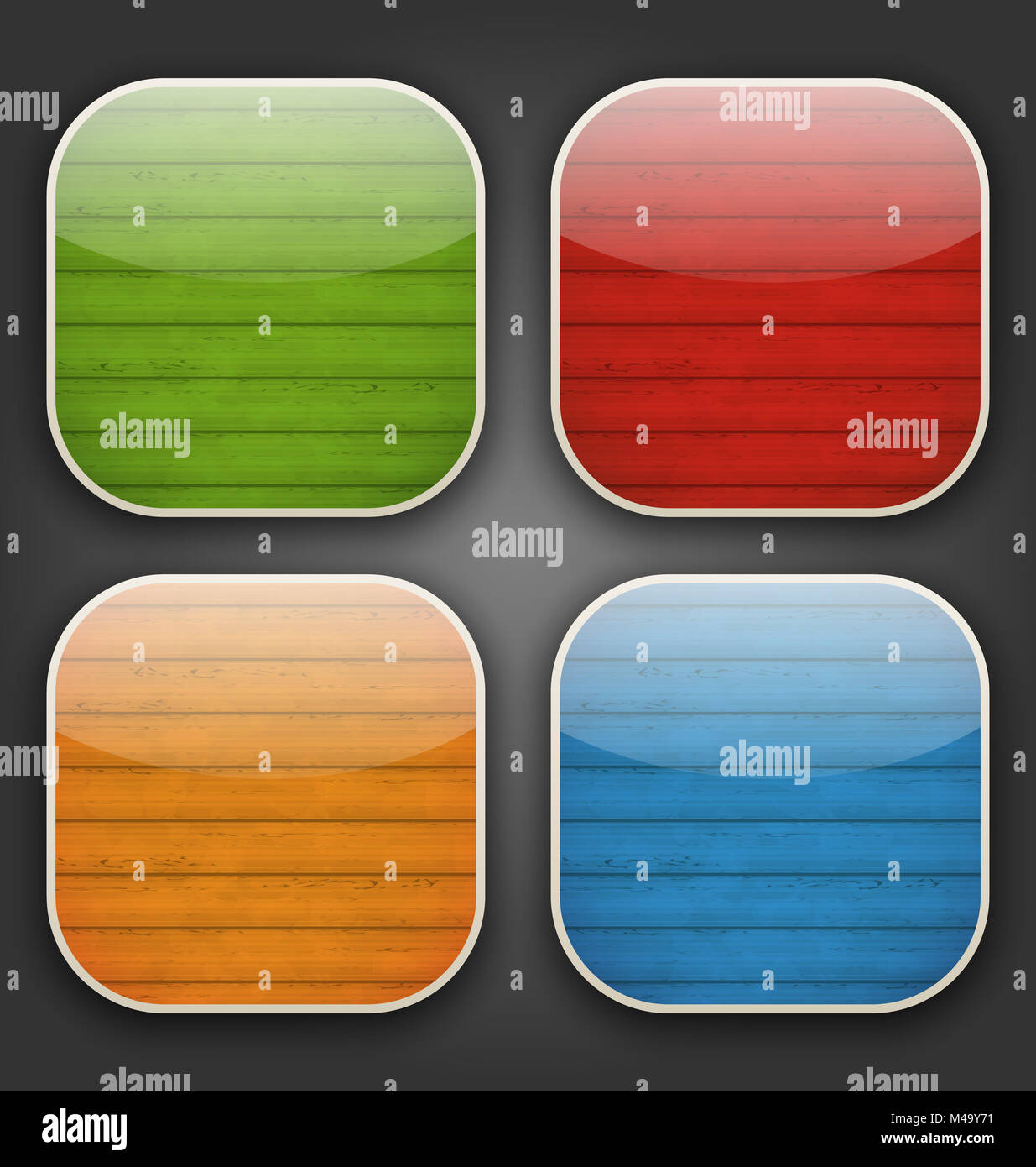 Backgrounds with colorful wooden texture for the app icons Stock Photo ...