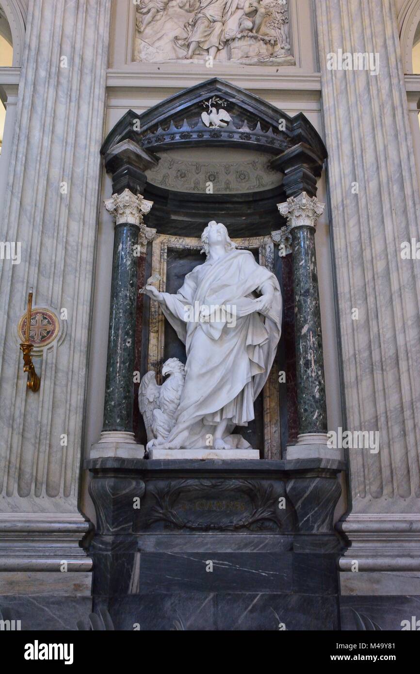The statue of St. John by Rusconi in the Archbasilica St.John Lateran ...