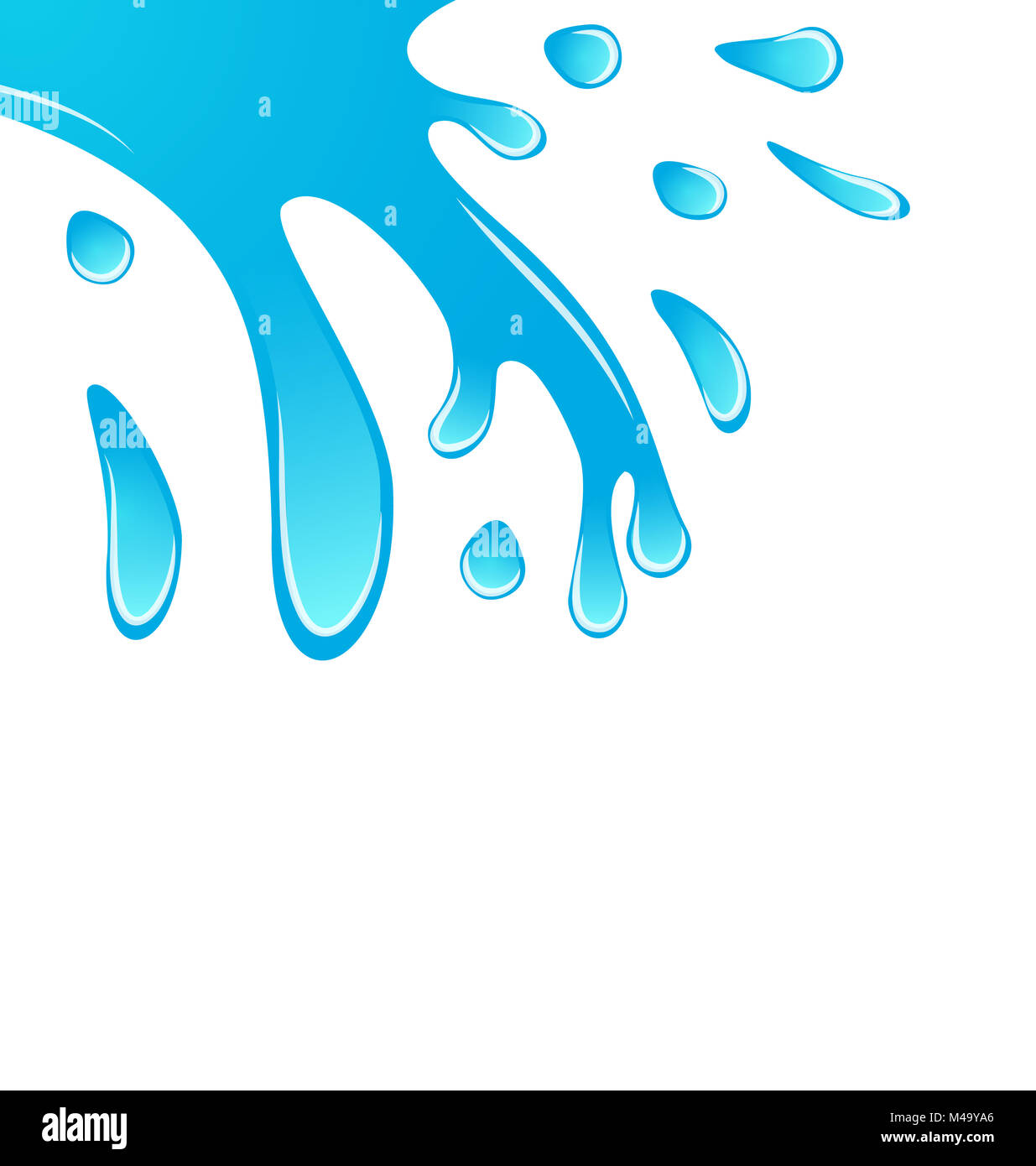 Blue water spill isolated on white background Stock Photo - Alamy