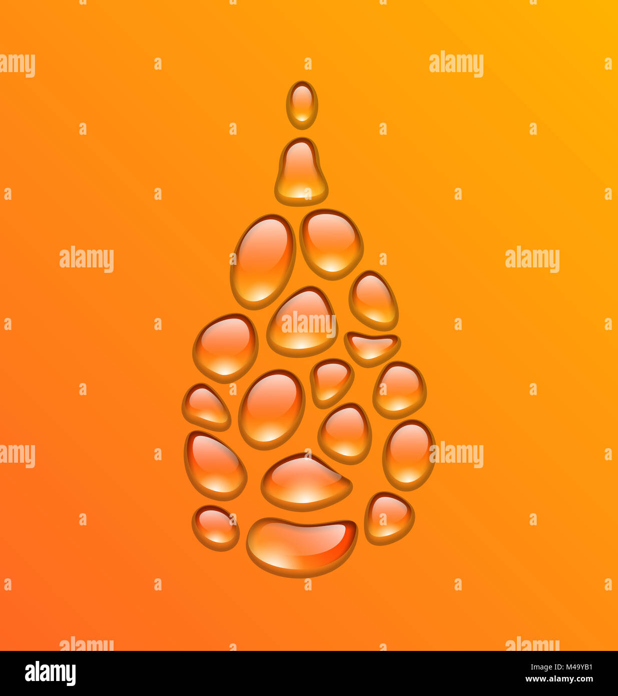Water Drop Made From Drops on Blue Background Stock Photo - Alamy