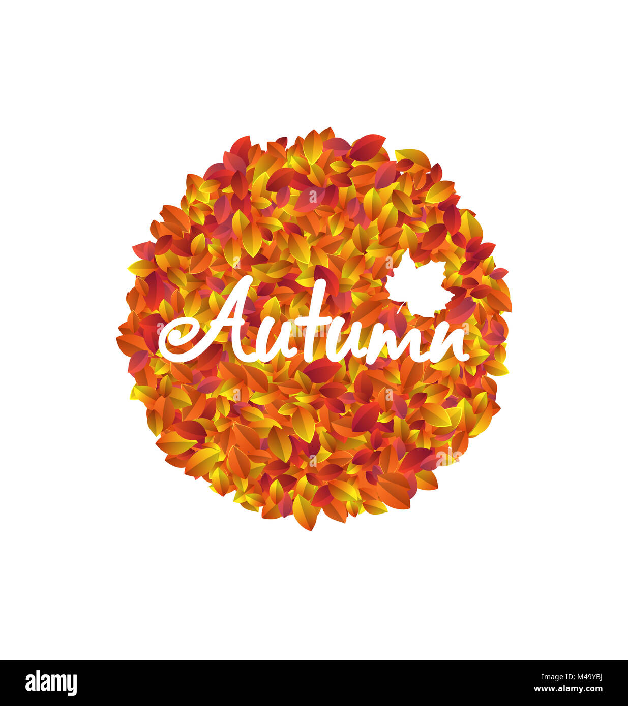 Round frame leaves isolated Cut Out Stock Images & Pictures - Alamy