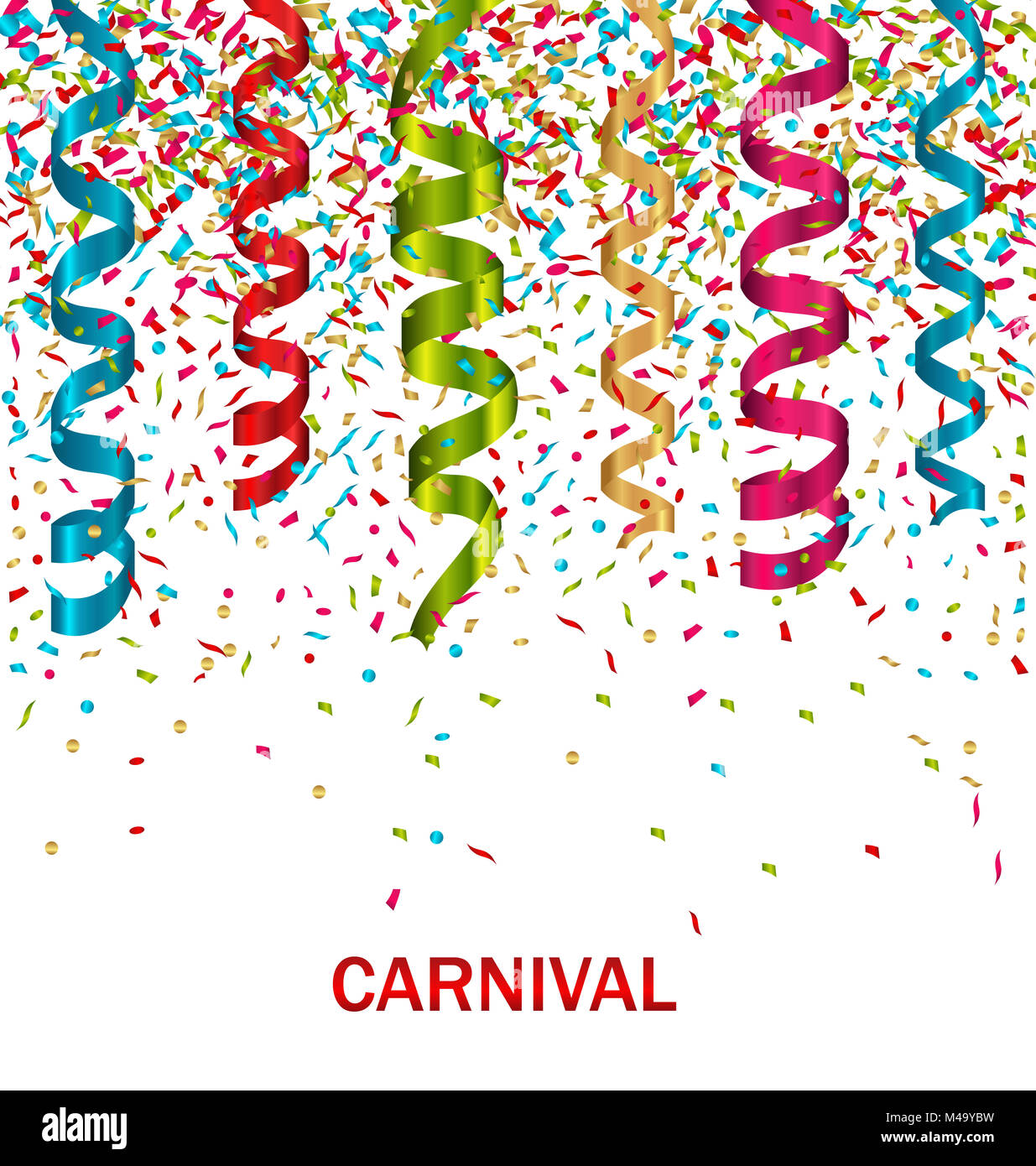 Carnival Background with Set Colorful Paper Serpentine Stock Photo - Alamy