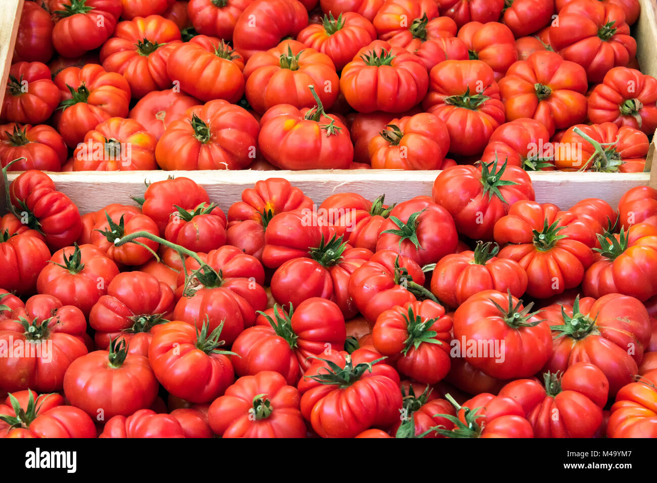 Ripped sicilian tomatoes for sale at a market in Palermo Stock Photo ...