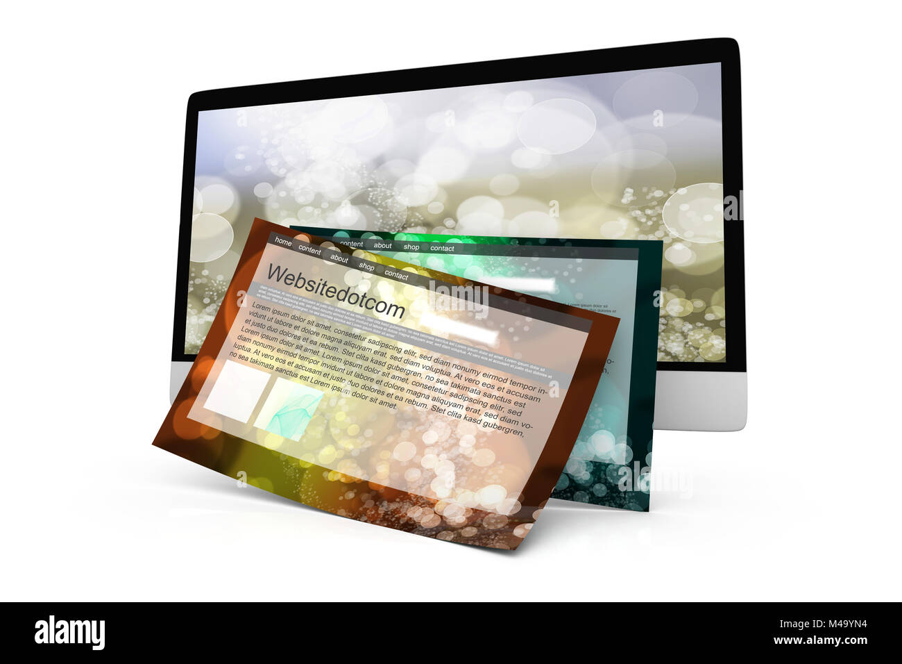 A modern All in one computer with a generic website Stock Photo - Alamy