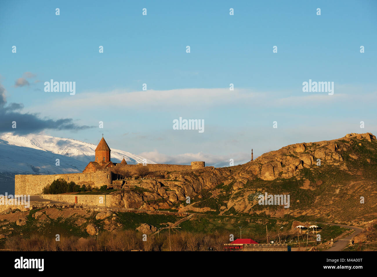 Ancient monastery in front of mountain Stock Photo - Alamy