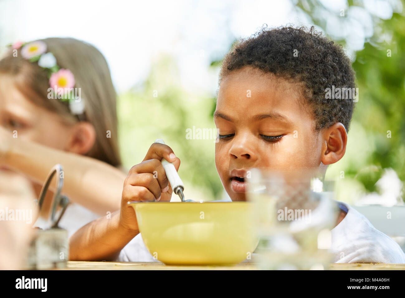 African Girl Eating Cereal High Resolution Stock Photography and Images ...