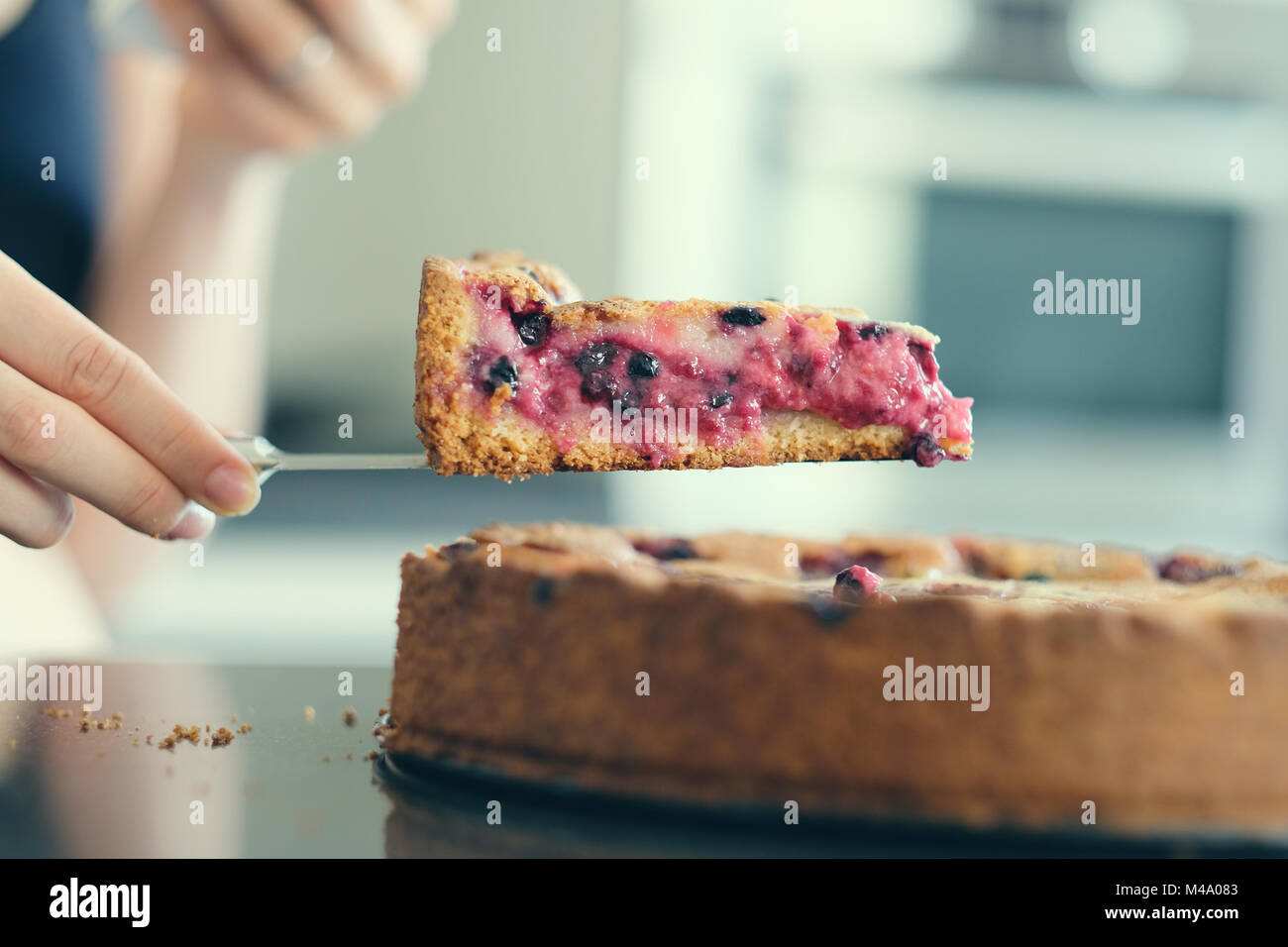 Wild berry homemade pie slice Stock Photo - Alamy