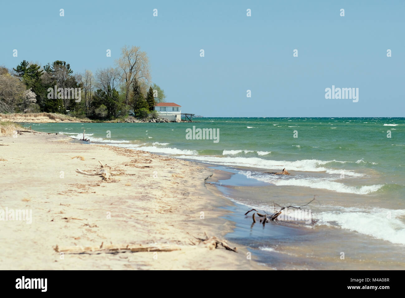Beach at Lake Huron Stock Photo - Alamy