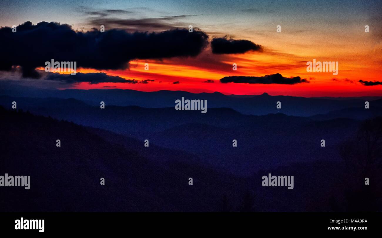 Blue Ridge Parkway summer Appalachian Mountains Sunset Stock Photo - Alamy