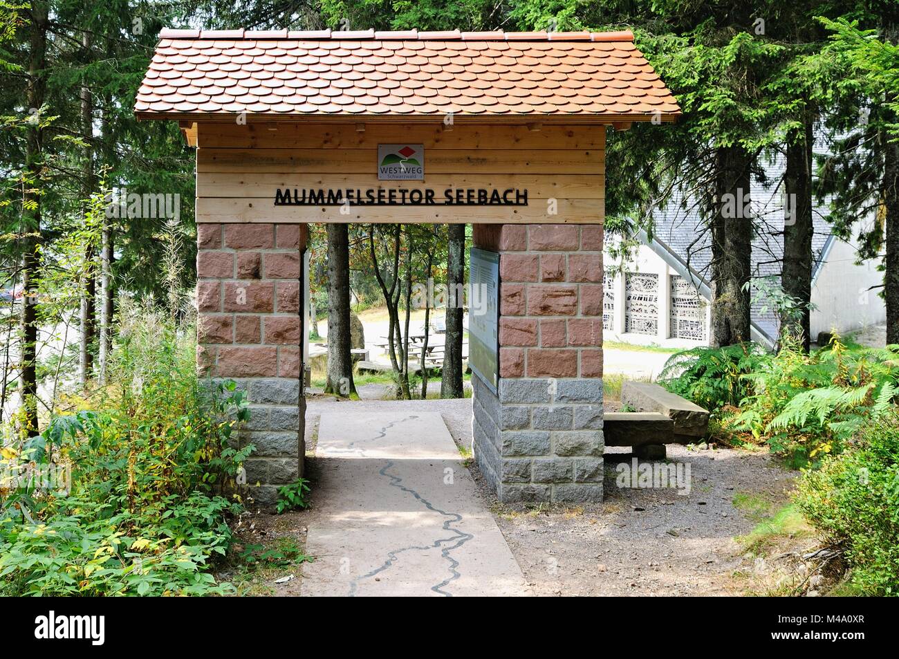 Lake Mummelsee Gate Seebach in the Black Forest of Germany Stock Photo ...