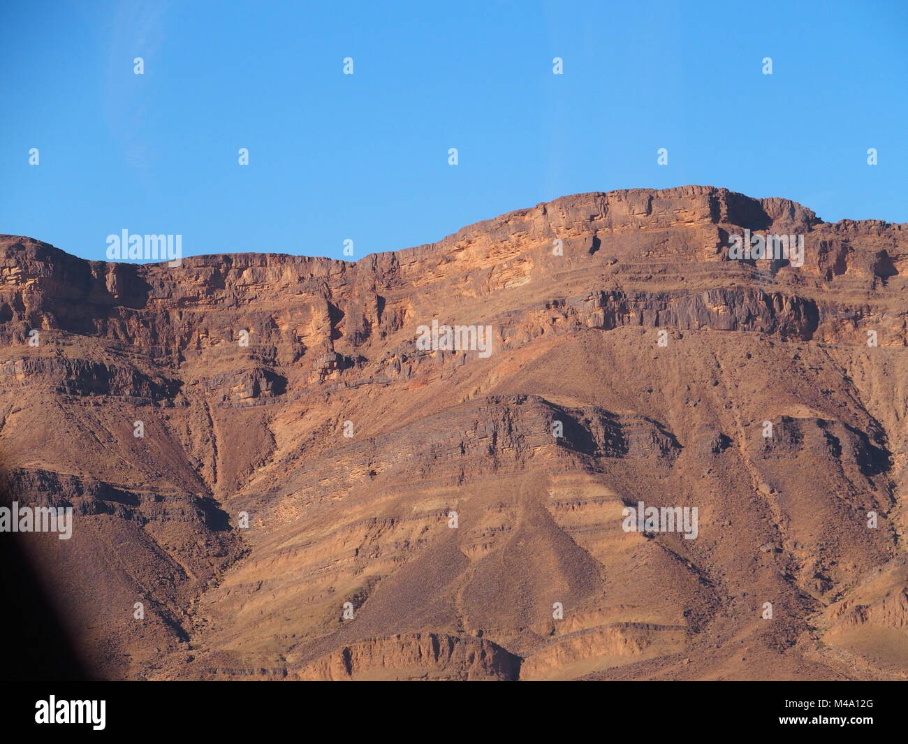 Rocky Atlas Mountains range landscape in southeastern Morocco near old ...