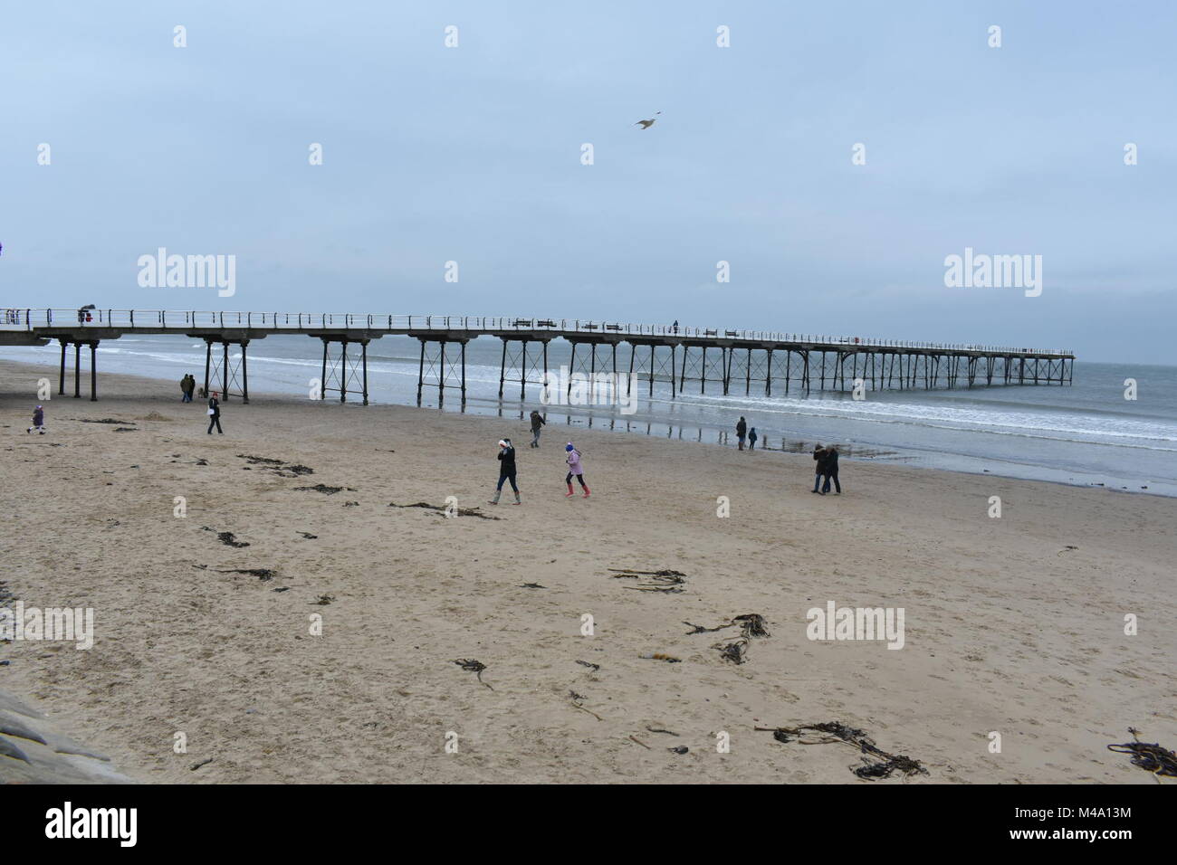 Saltburn by the sea in wi Stock Photo - Alamy