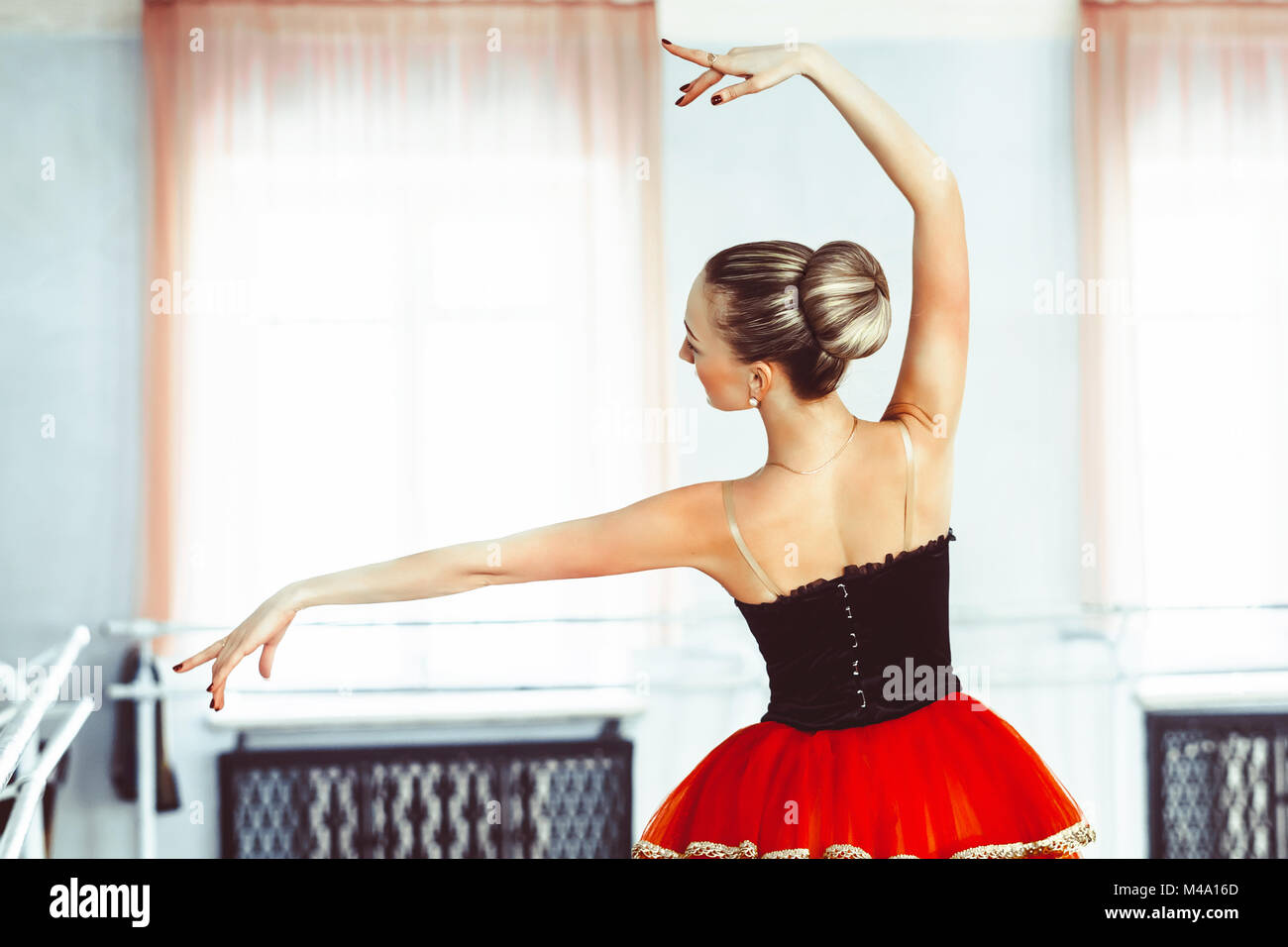 Classical Ballet dancer side view. Beautiful graceful ballerine ...