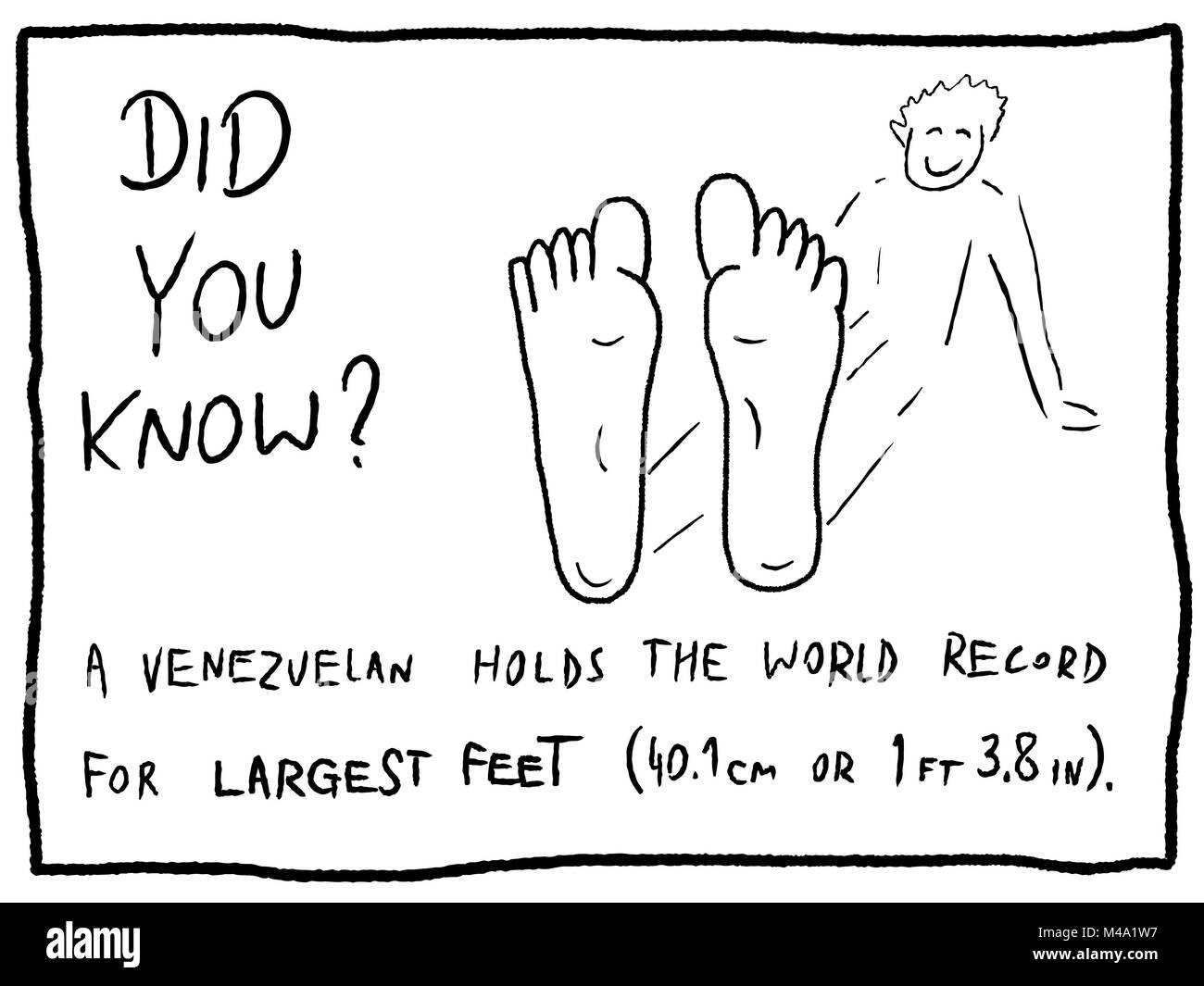 Human body fact - fun trivia cartoon doodle concept. Newspaper funny ...