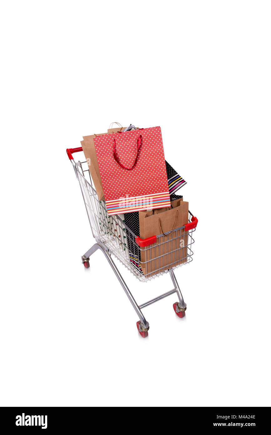 Shopping cart trolley isolated on the white background Stock Photo - Alamy