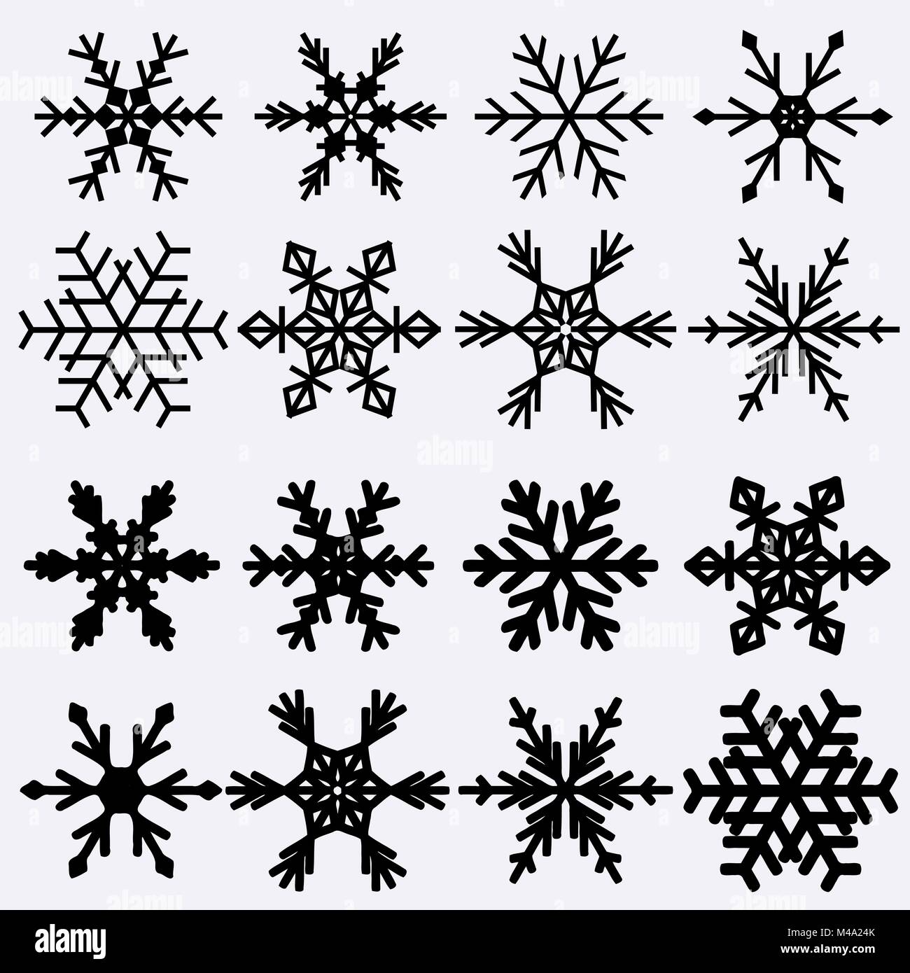 Snowflake vector set - isolated snow symbols. Christmas design elements ...