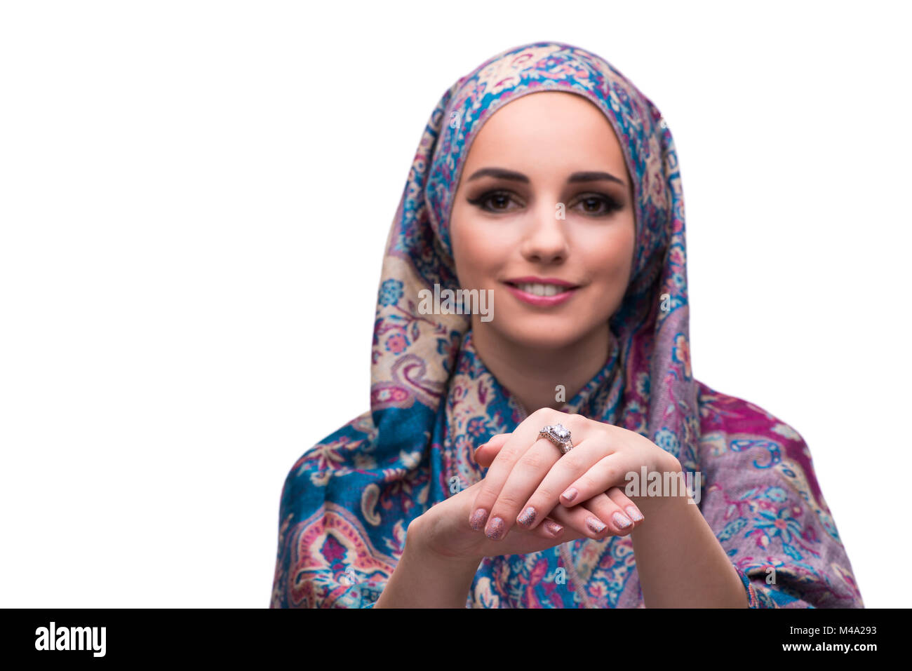 Woman in traditional muslim cover with ring Stock Photo - Alamy