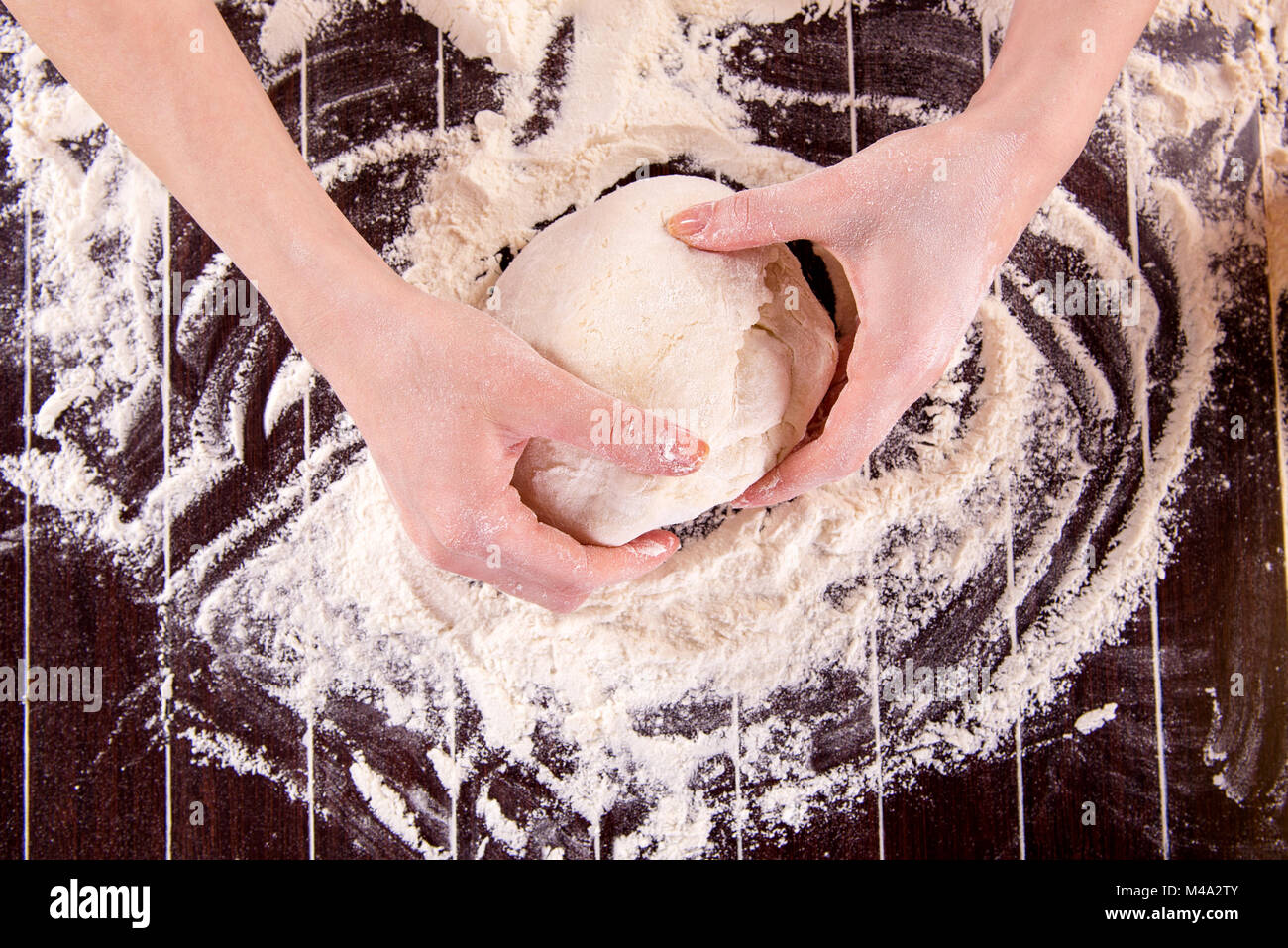 Cook preparing dough for baking in the kitchen Stock Photo - Alamy
