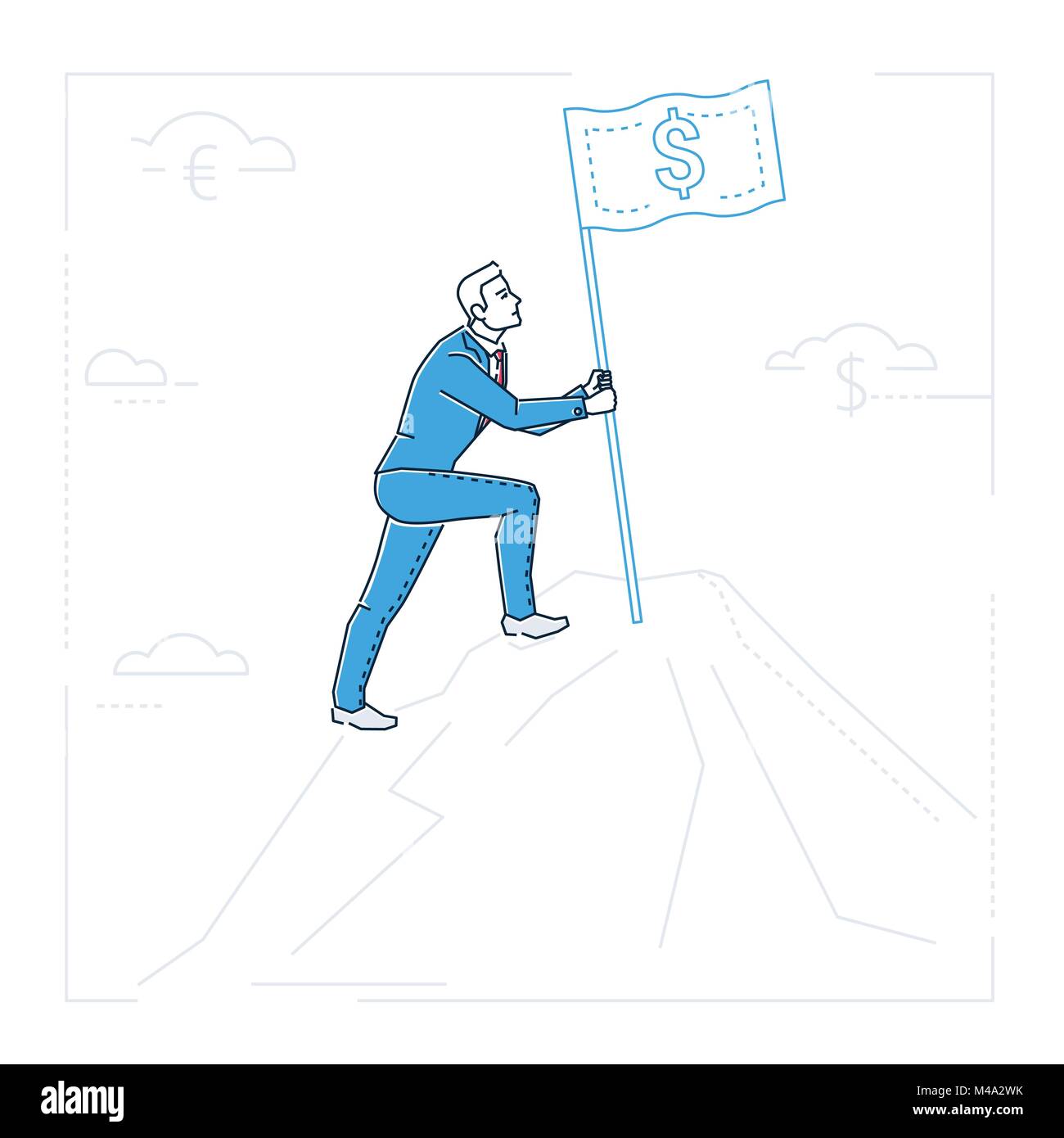 Goal setting - line design style isolated illustration Stock Vector ...
