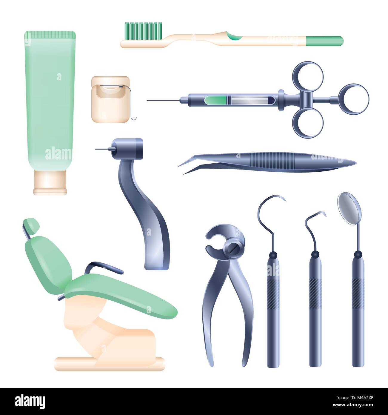 Dental appliances - set of realistic vector isolated objects Stock ...