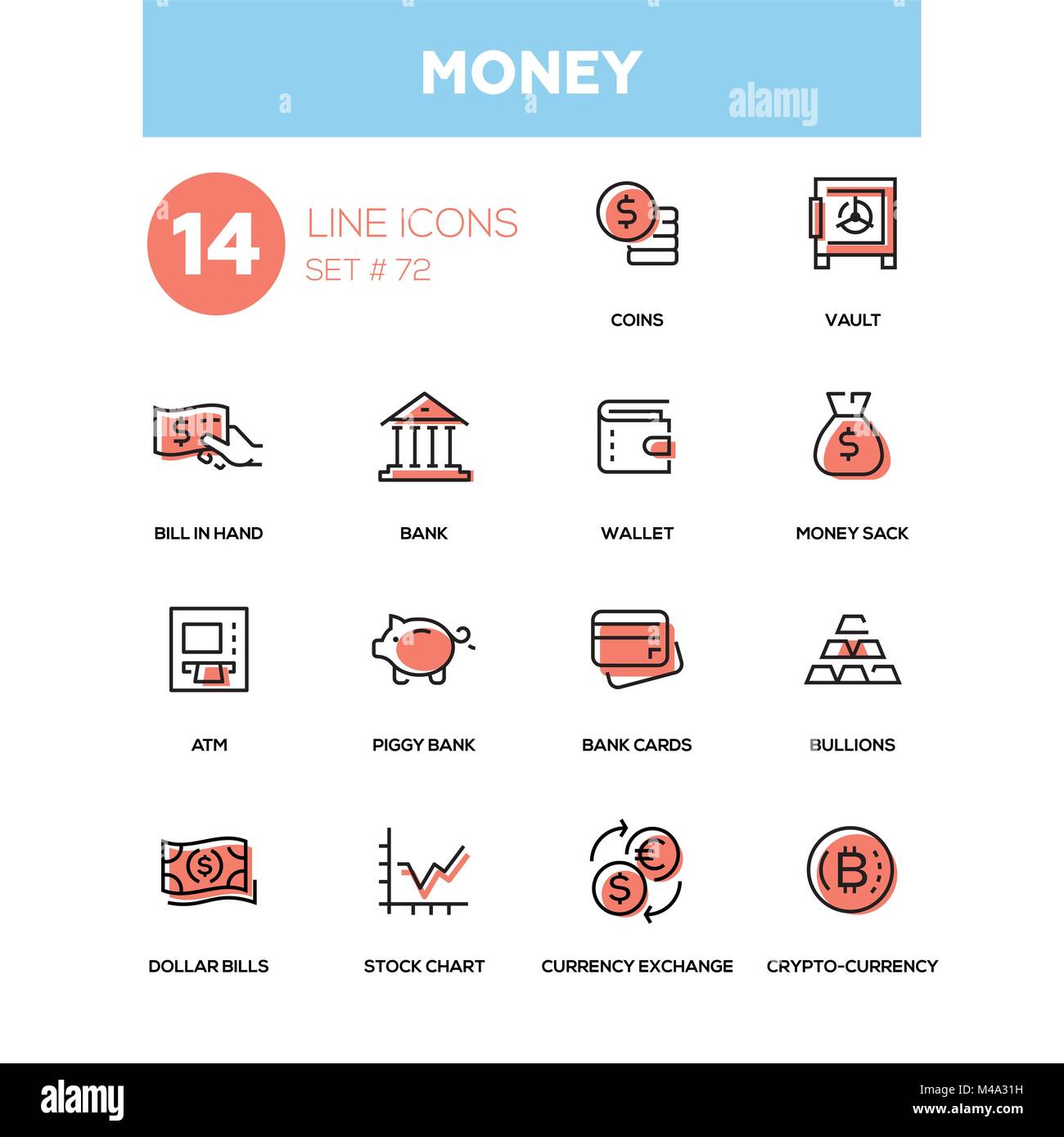 Money - line design icons set Stock Vector Image & Art - Alamy