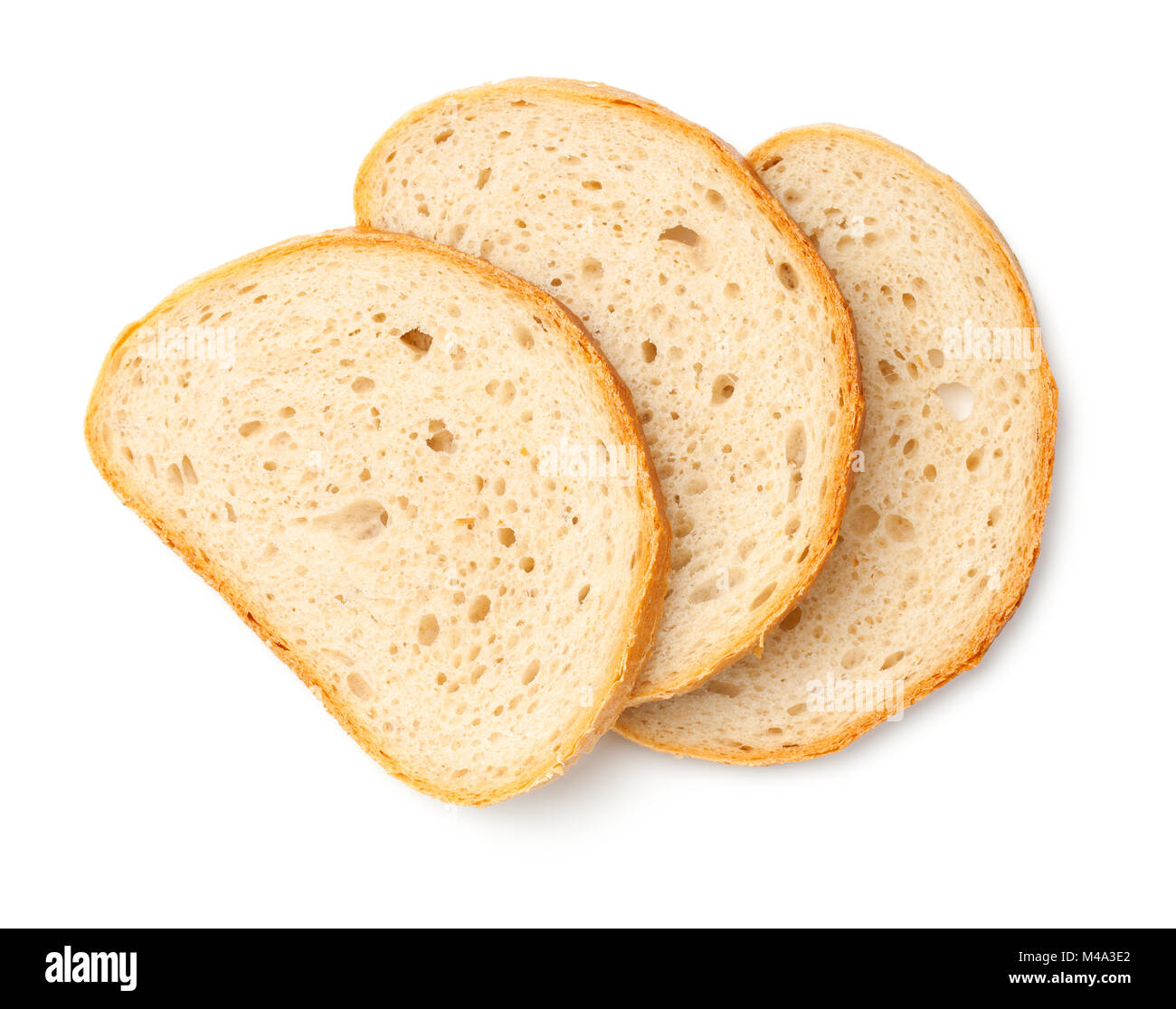 Slices of bread isolated on white background. Top view Stock Photo - Alamy