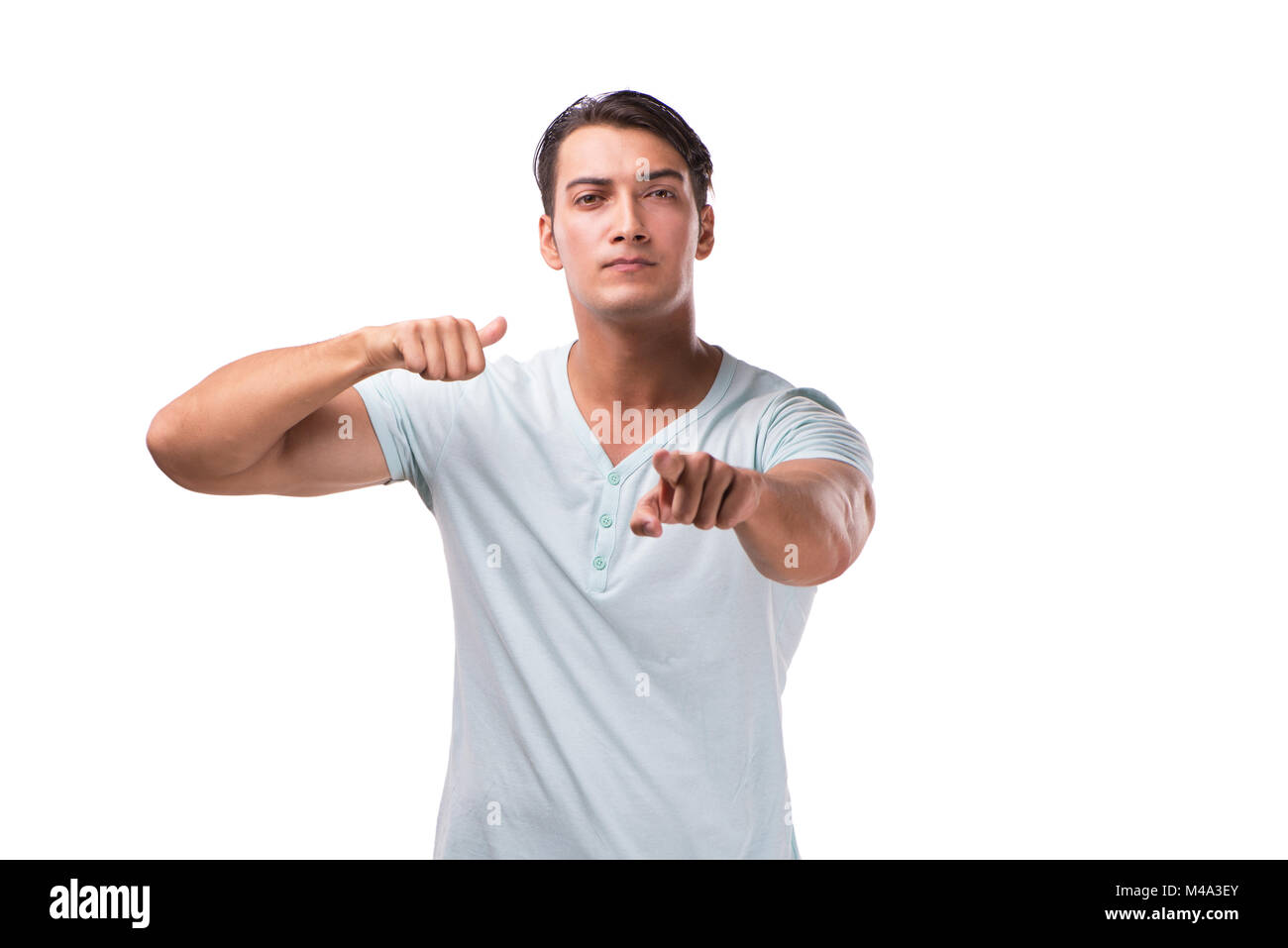 Young handsome man isolated on the white background Stock Photo - Alamy