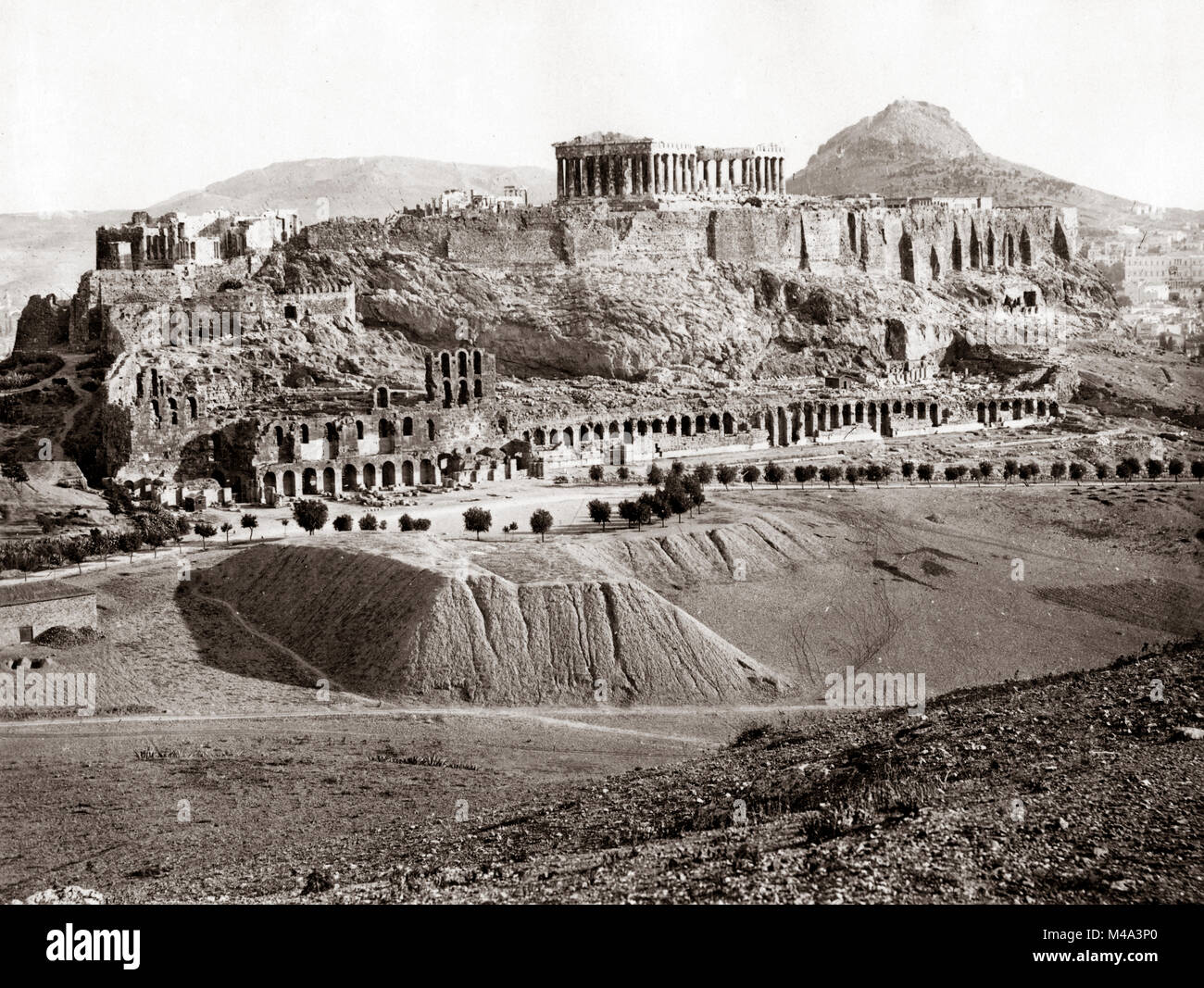 c.1880s Greece Athens - the Acropolis and Parthenon Stock Photo - Alamy