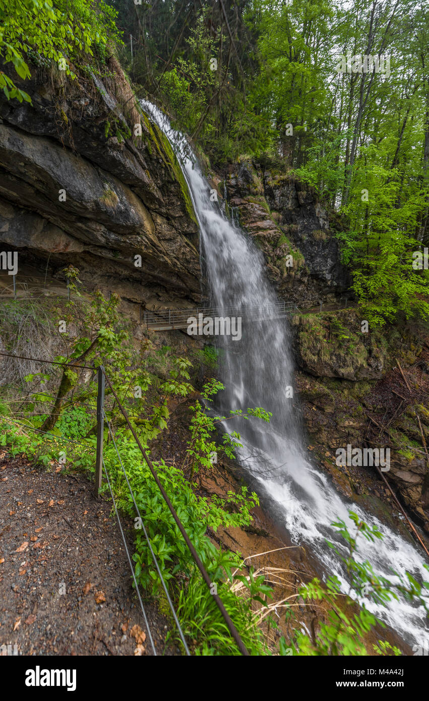 View on Giessbach waterfall in the vicinity of Brienz. Bern-canton ...