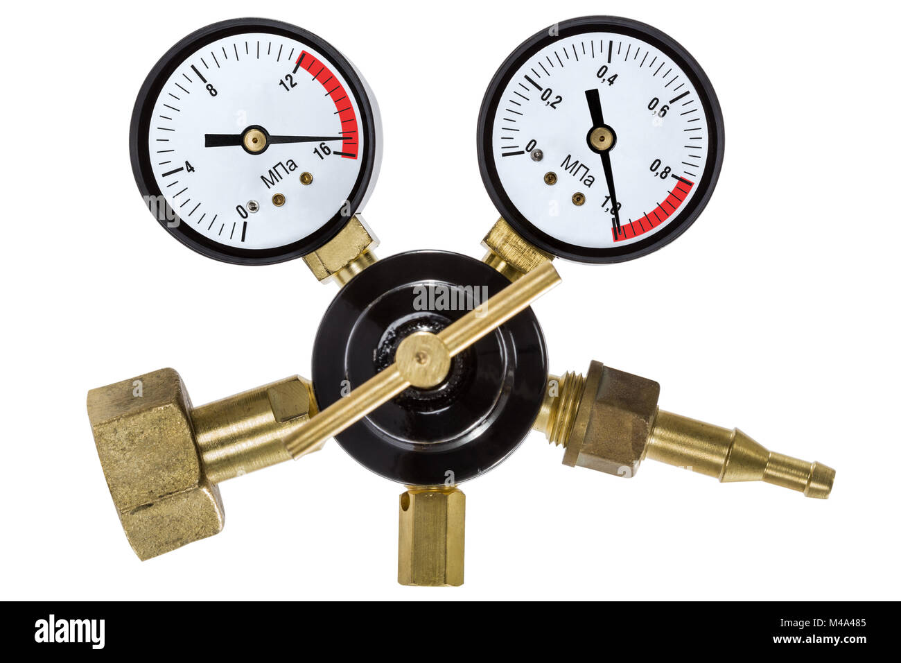 Gas pressure regulator with manometer, isolated with clipping path ...