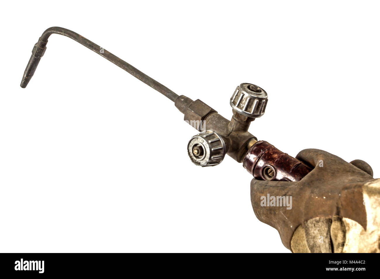 Welding torch in hand, isolated on white background Stock Photo - Alamy