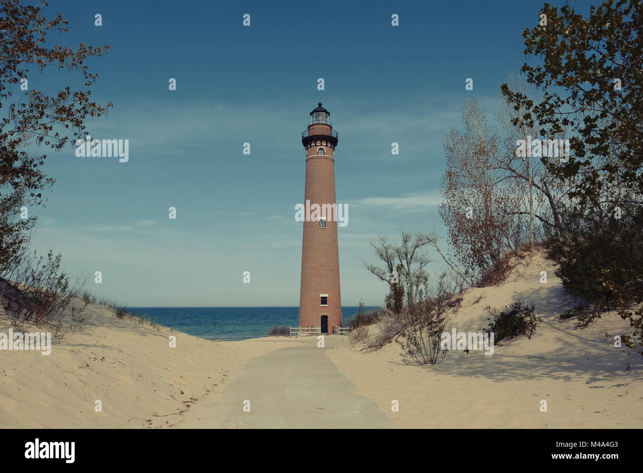 Little Sable Point Lighthouse in dunes, built in 1867 Stock Photo - Alamy