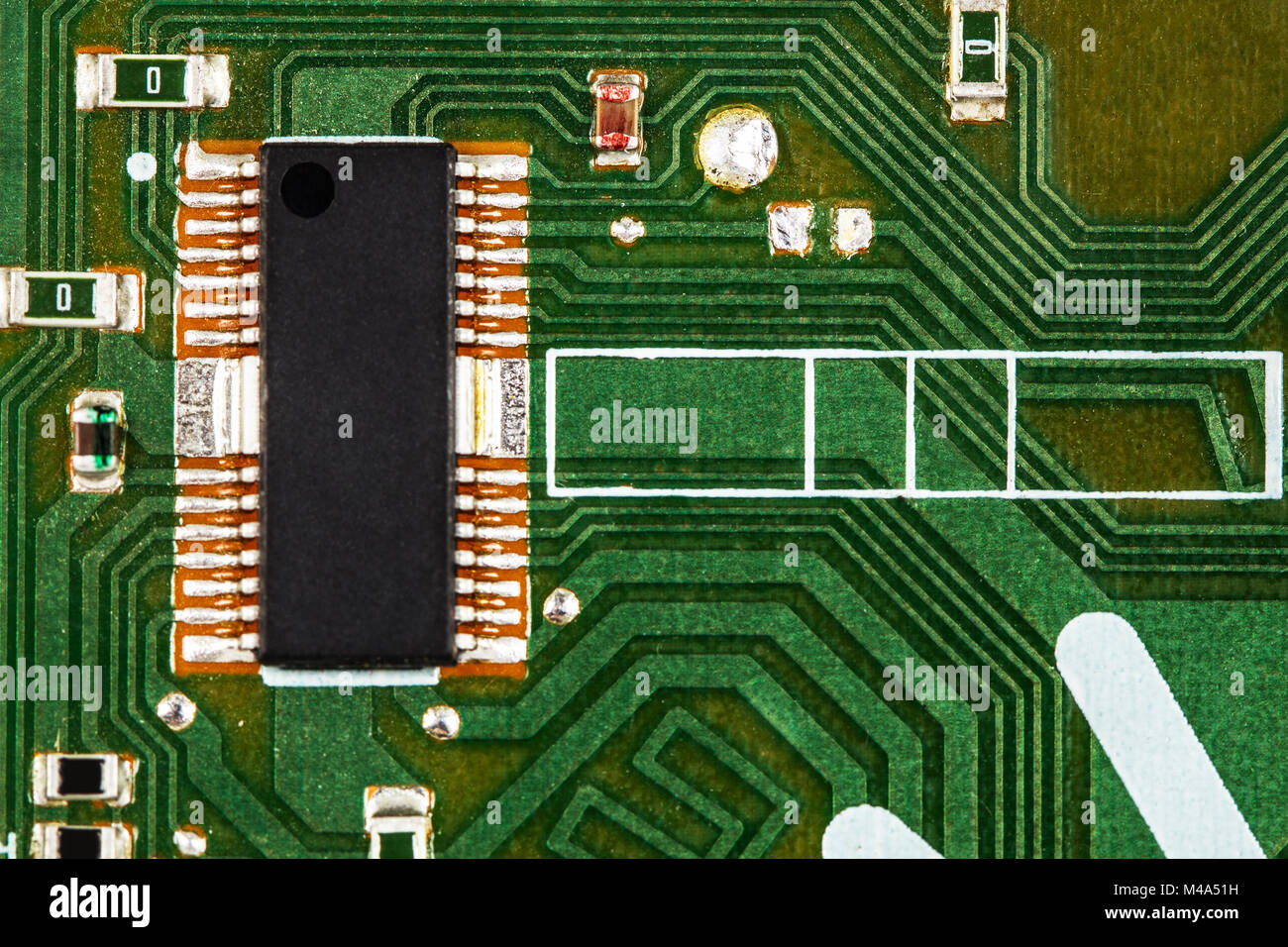 Electronic circuit board with chip and radio components Stock Photo - Alamy