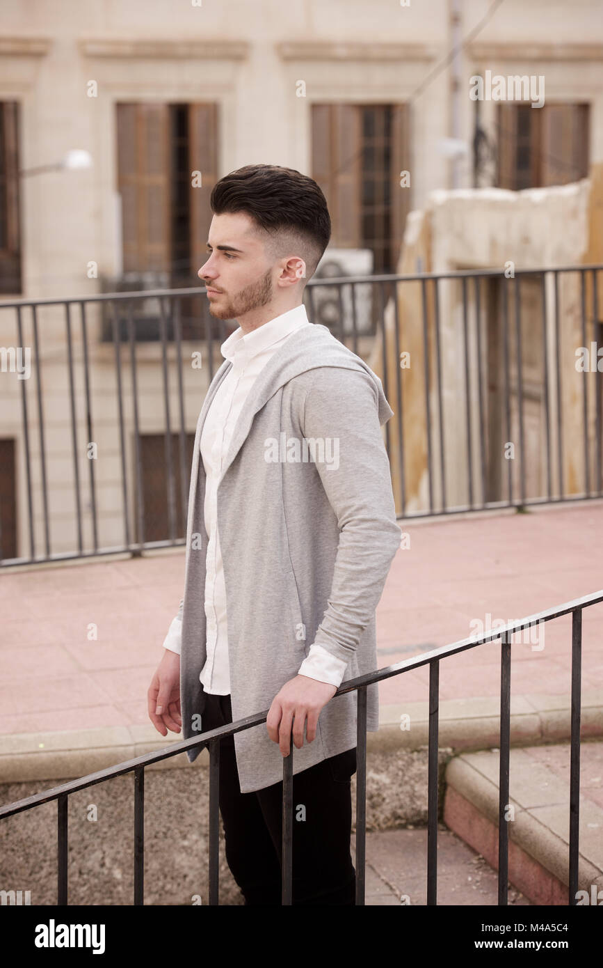 Young man - fashion style on the street location Stock Photo - Alamy