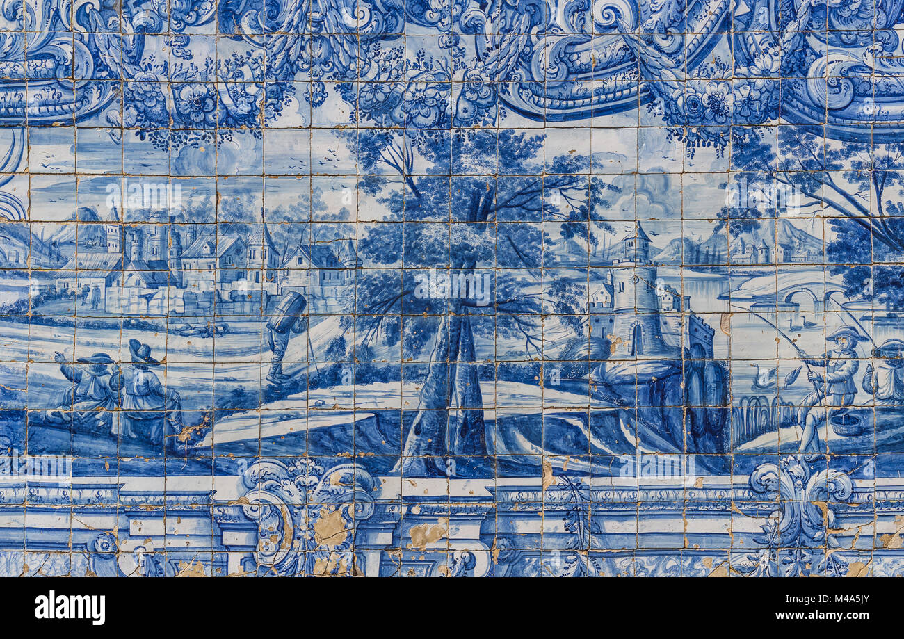 Ceramic Azulejos in Porto cathedral - Portugal Stock Photo - Alamy