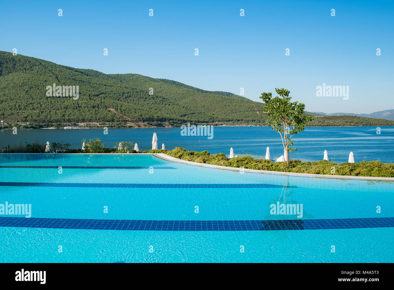 Nice swimming pool outdoors on bright summer day Stock Photo - Alamy