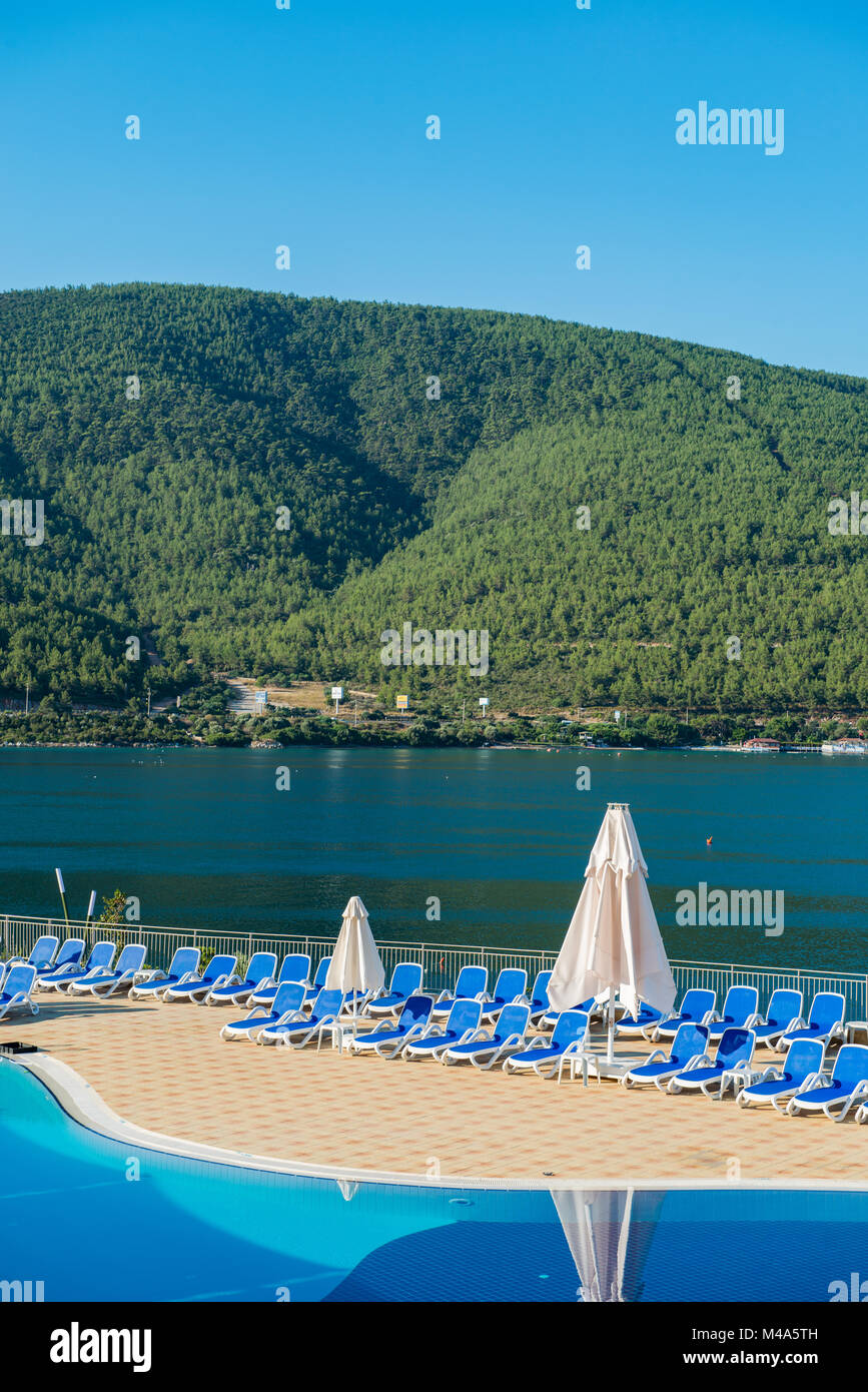 Nice swimming pool outdoors on bright summer day Stock Photo - Alamy