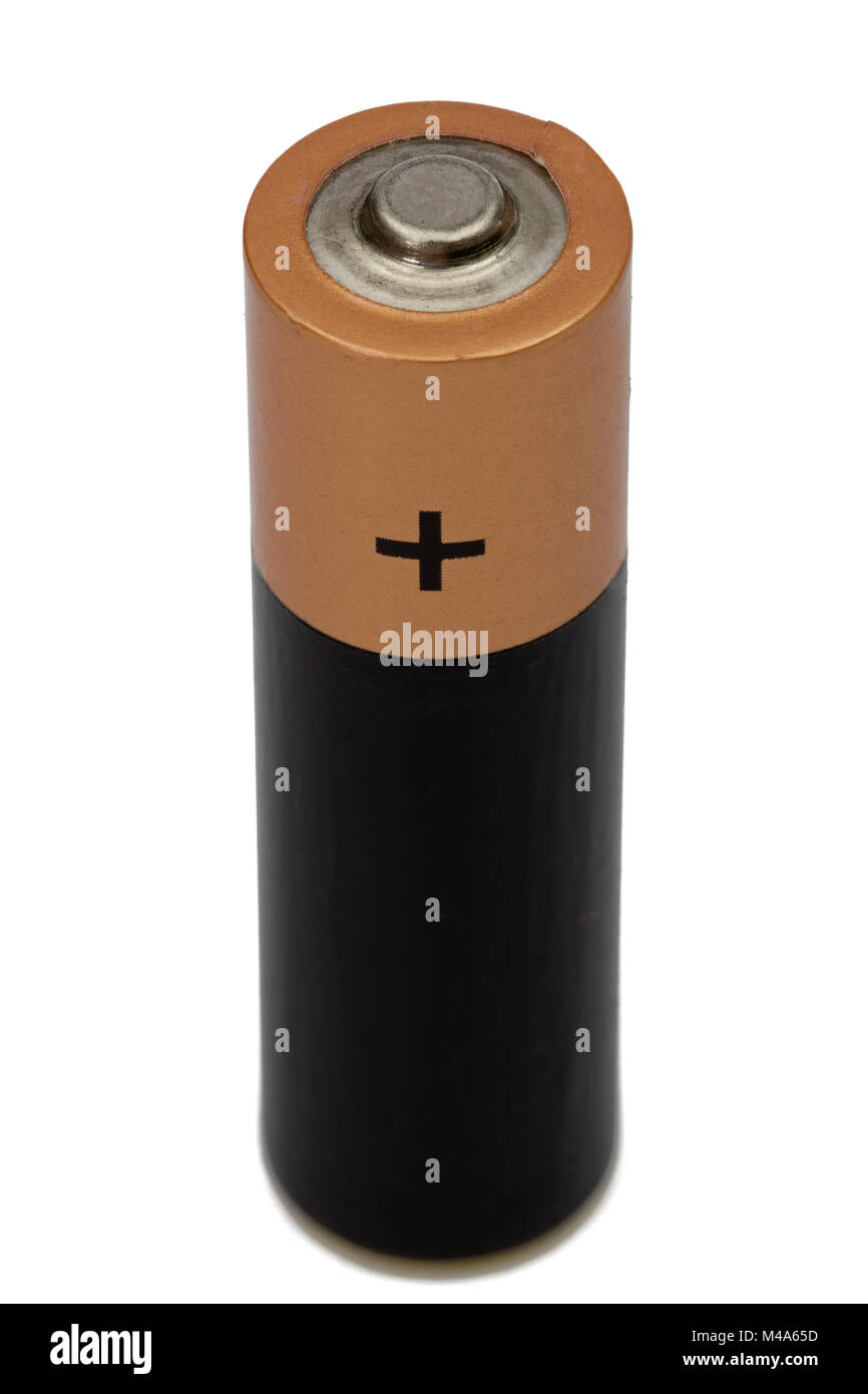 One AA battery isolated on white, with clipping path Stock Photo - Alamy