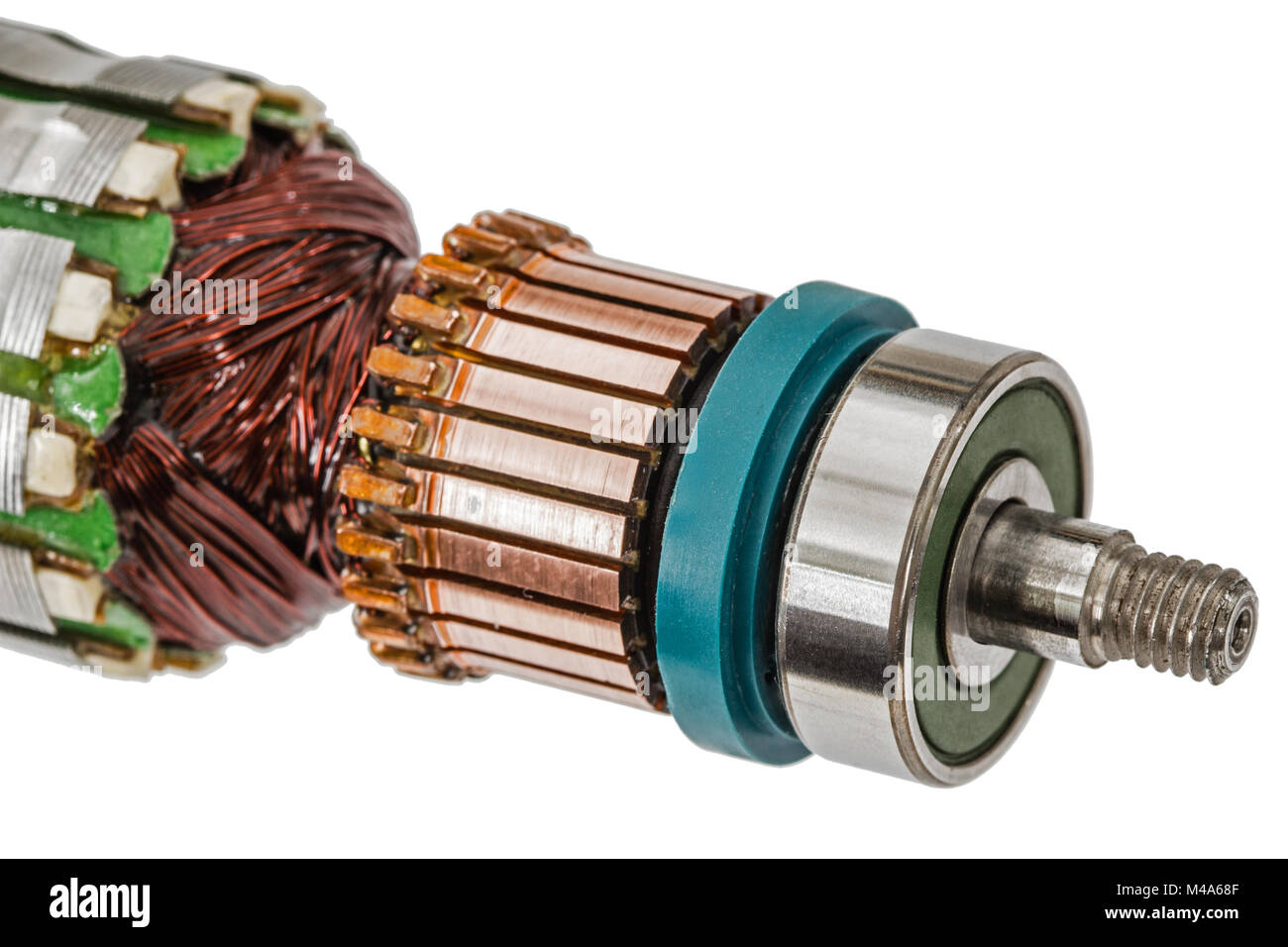 Rotor of electric motor close-up, isolated on white background Stock ...