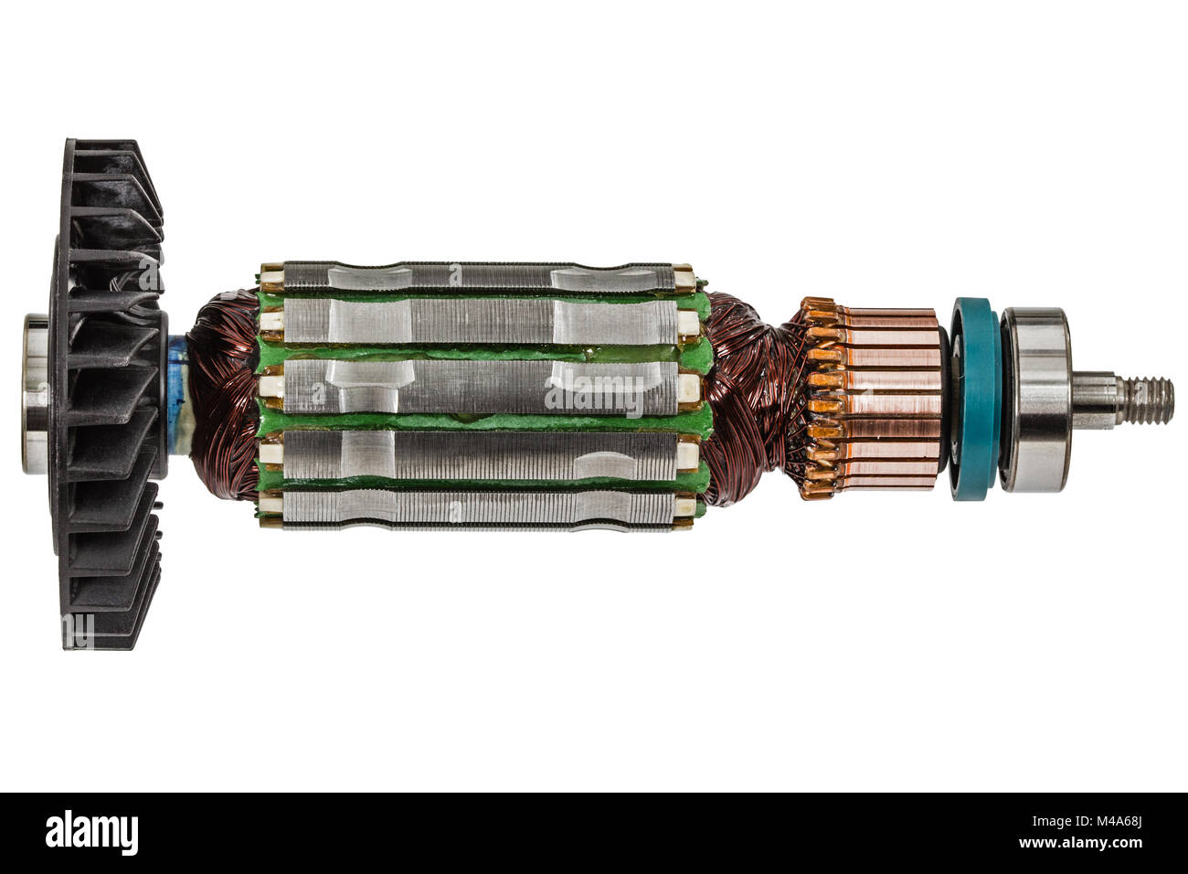 Rotor of electric motor close-up, isolated on white background Stock ...