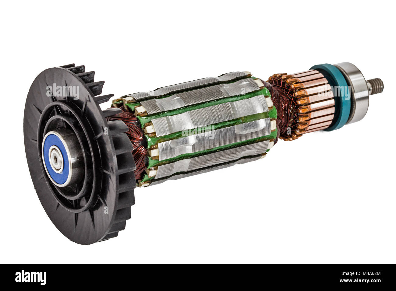 Rotor of electric motor close-up, isolated on white background Stock ...