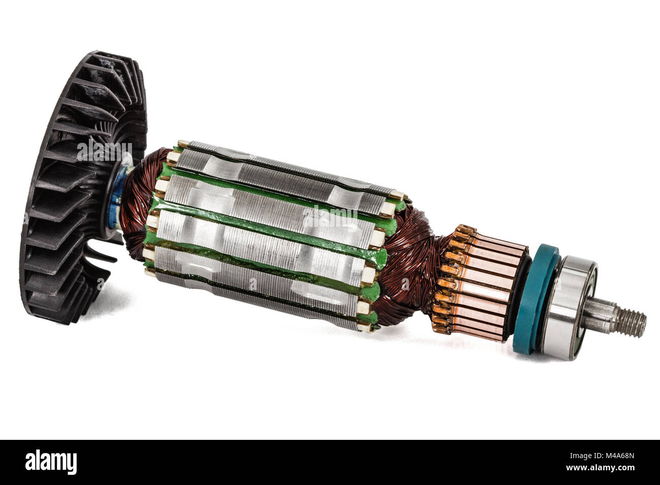Rotor of electric motor close-up, isolated on white background Stock ...