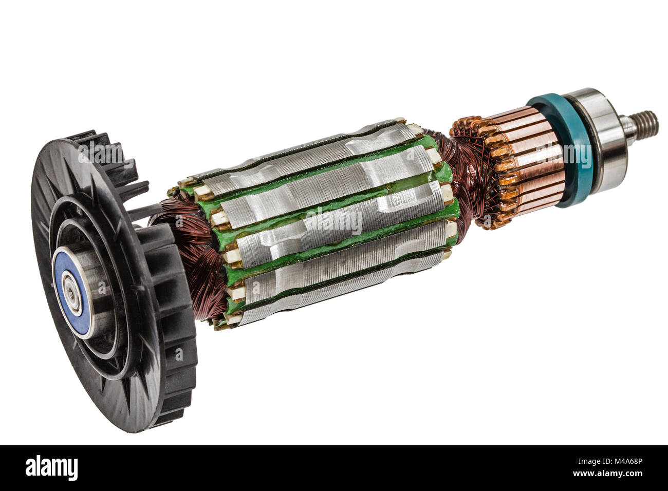 Rotor of electric motor close-up, isolated on white background Stock ...