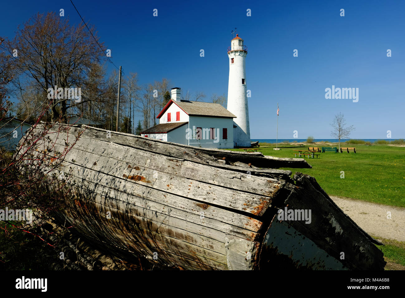 Sturgeon Point Lighthouse, built in 1869 Stock Photo - Alamy
