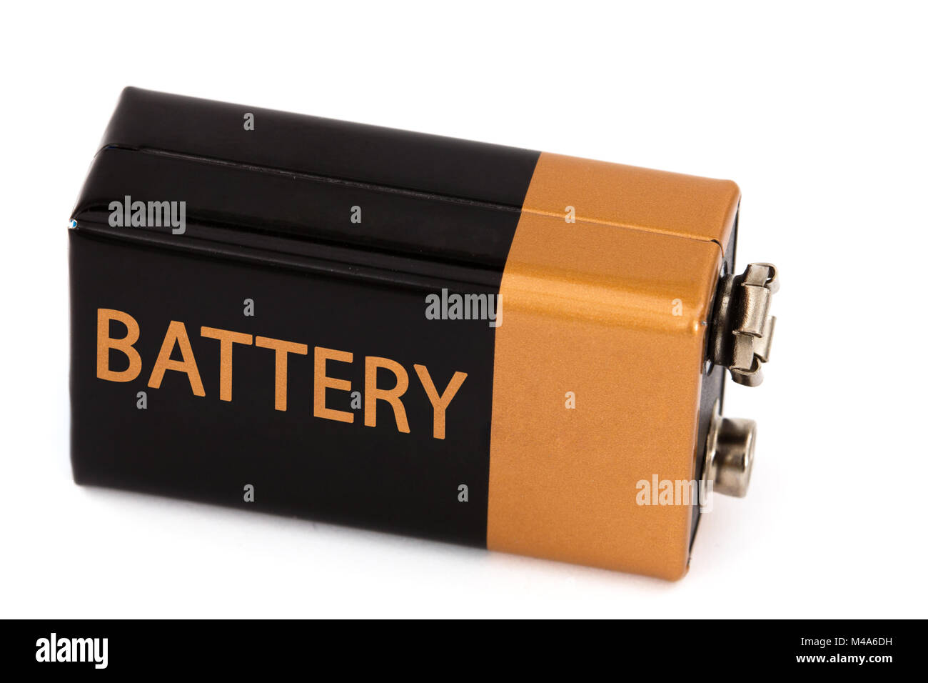 One square battery, isolated on white background Stock Photo - Alamy