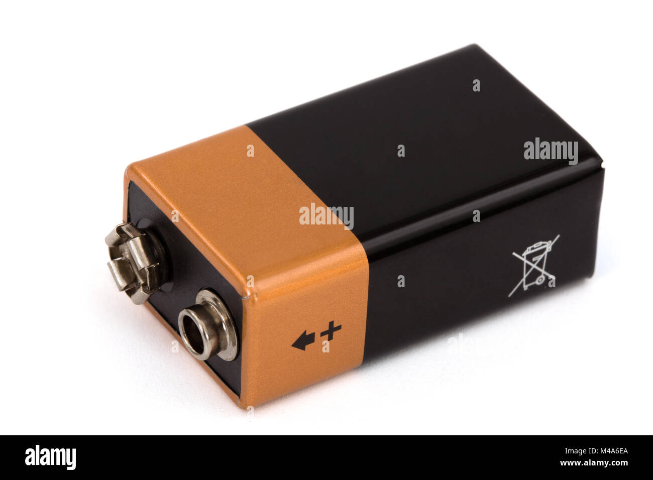 One square battery, isolated on white background Stock Photo - Alamy