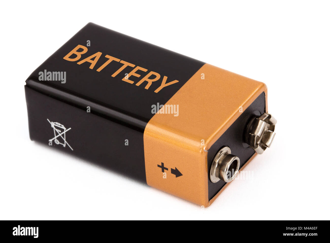 One square battery, isolated on white background Stock Photo - Alamy
