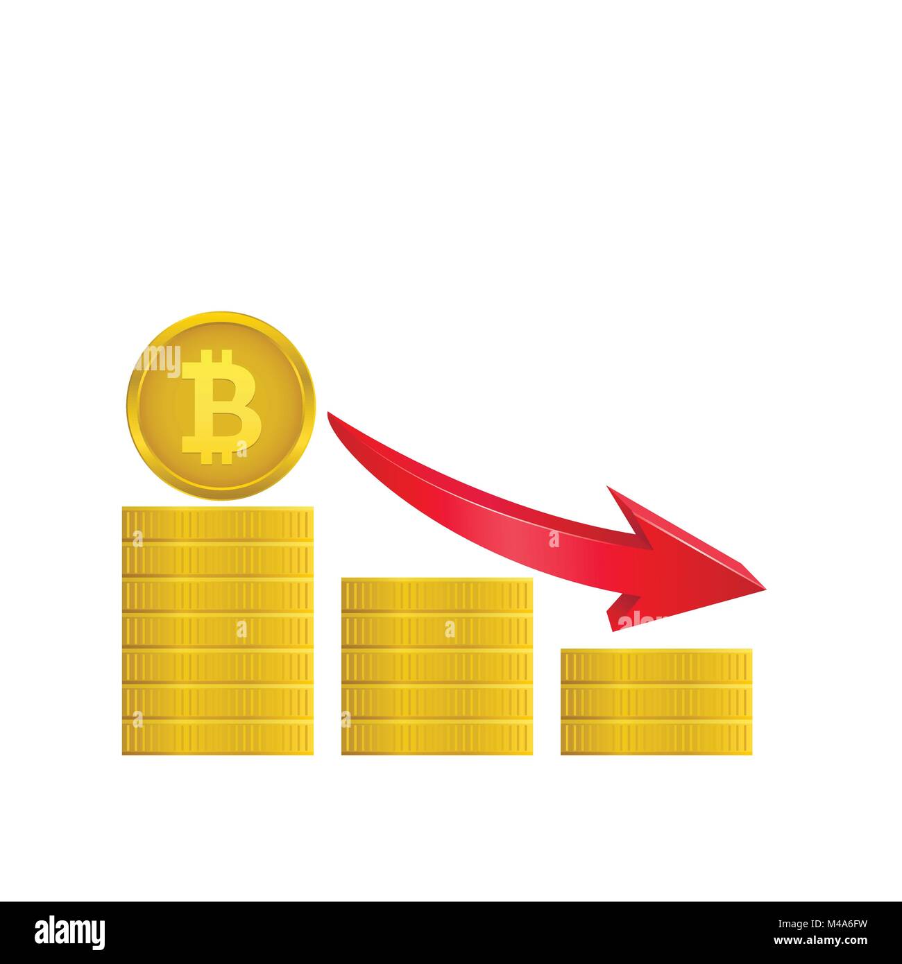 Bitcoin icon down arrow Stock Vector Images - Alamy