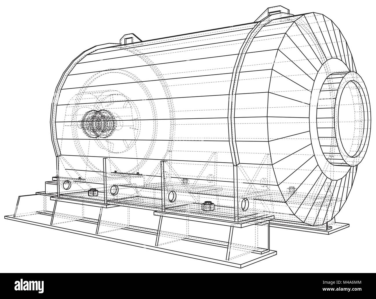 Wire-frame engine. Tracing illustration of 3d. EPS 10 vector format ...