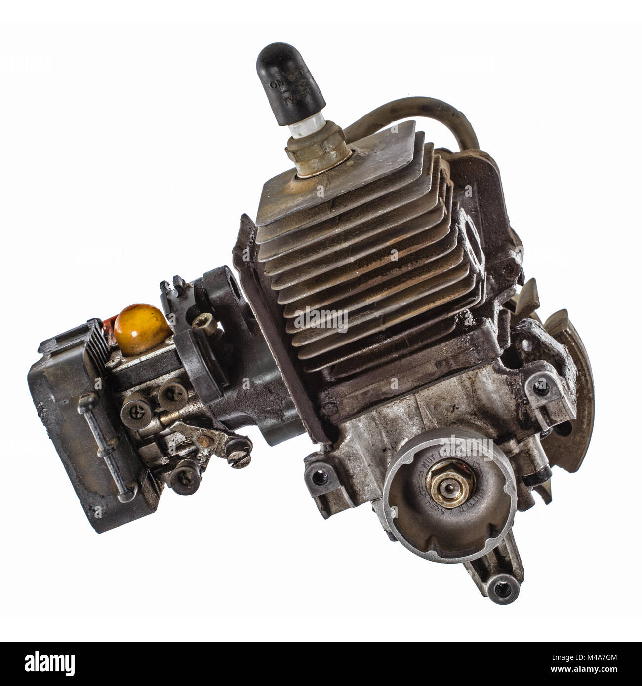 Old gasoline engine, isolated on white background Stock Photo - Alamy